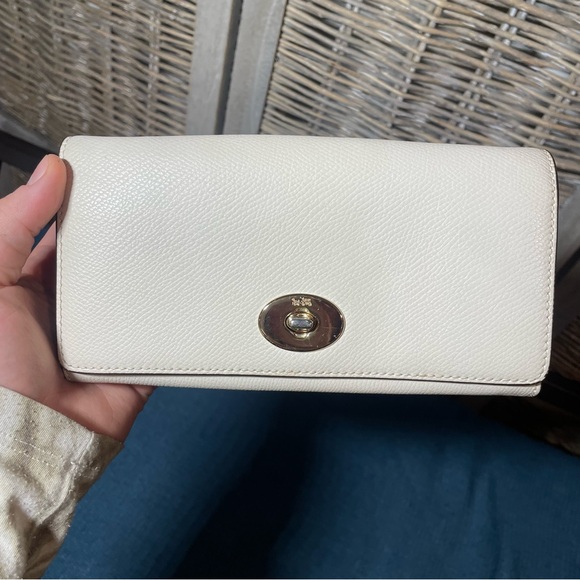 Coach | Bags | Coach Wallet On A Chain In Ivory And Gold | Poshmark